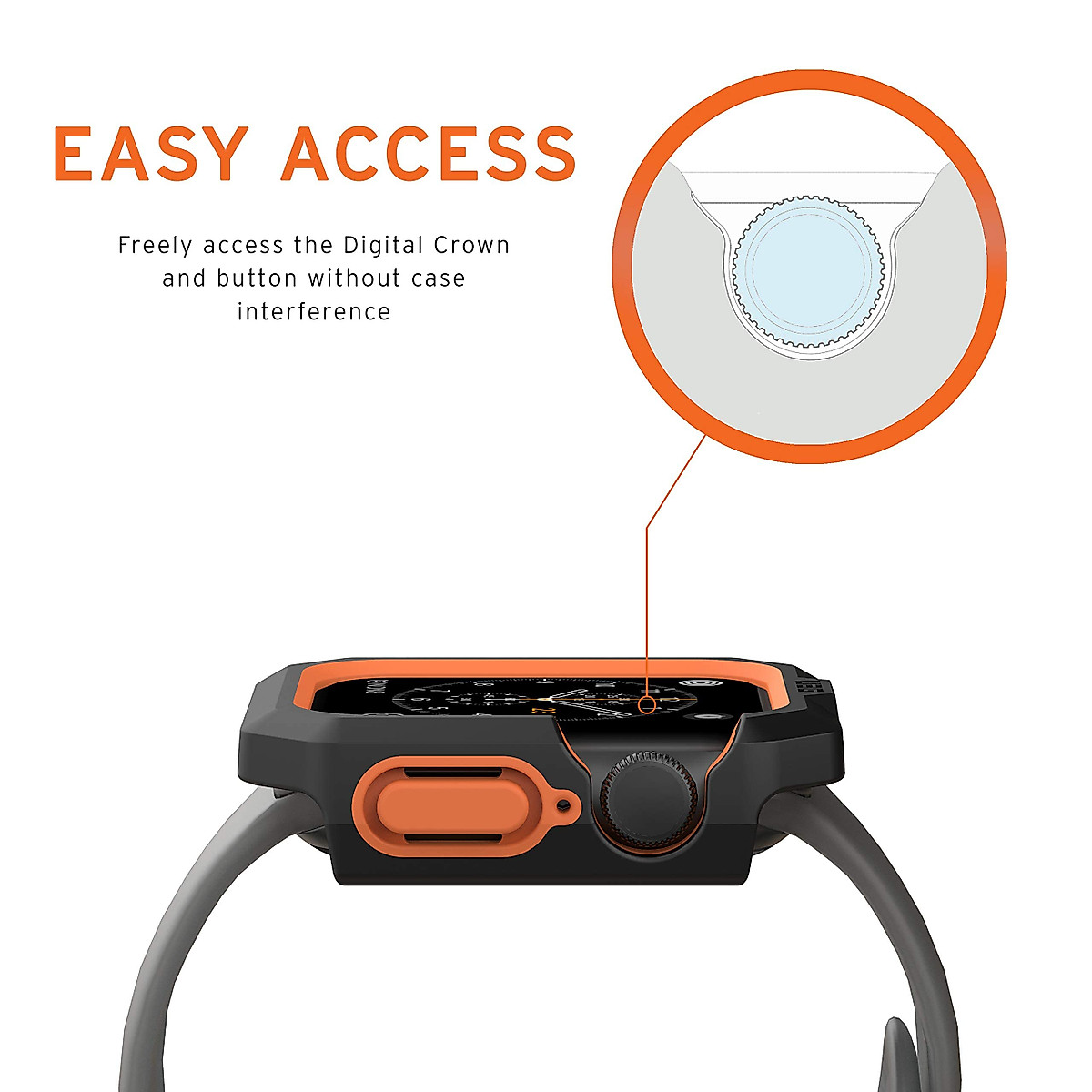 URBAN ARMOR GEAR UAG Compatible Apple Watch Case, 40mm, iWatch Series 6/5/4/SE 2/SE, Civilian Rugged Protective TPU Bumper Case, Black/Orange