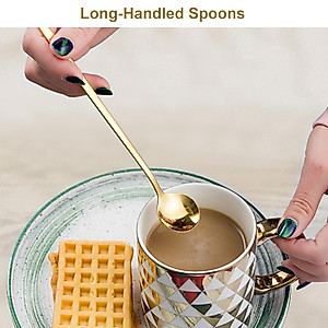 Coffee Spoons, Espresso Spoons, Small Coffee Spoons Set, 4 PCS 6.7 Inches Stainless Steel Bar Spoons, Gold