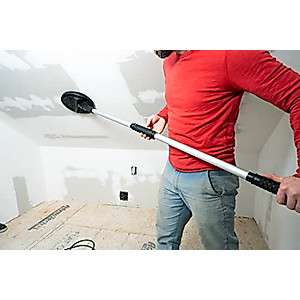 Hyde Dust-Free Sander Kit 9-inch Round with Two-piece Lightweight Extension Pole, Pivoting Head For Walls or Ceilings, Included 6 Foot Hose with Suction Control Valve Joins with Your Wet/Dry Vacuum