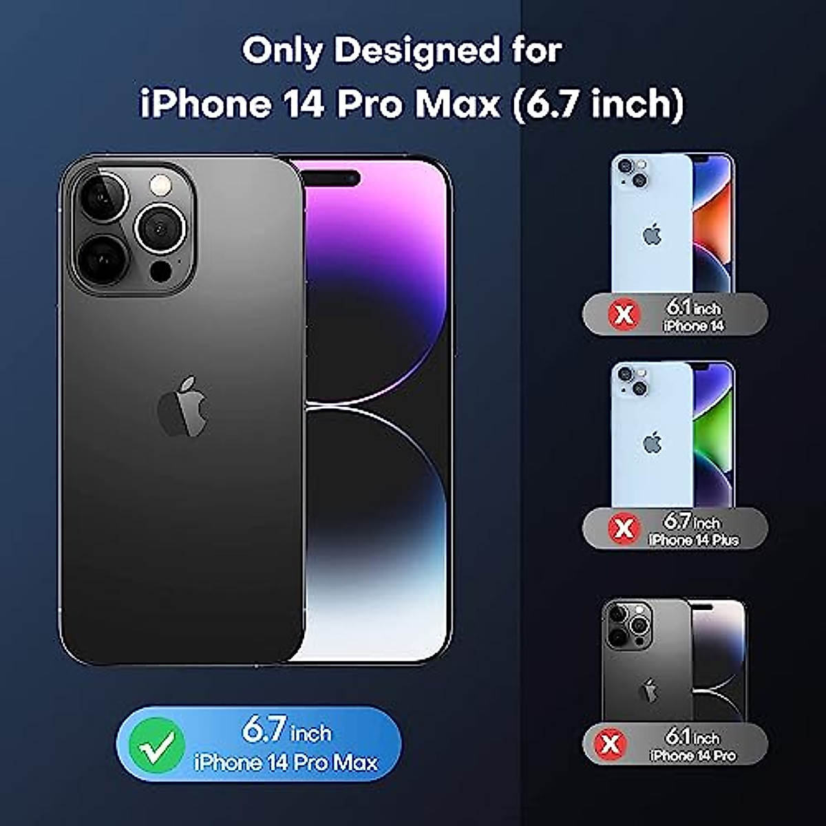 TAURI 【5 in 1 Magnetic Case for iPhone 14 Pro Max [Military Grade Drop Test] with 2X Screen Protector +2X Camera Lens Protector, Transparent Slim Fit Designed for Magsafe Case-Clear