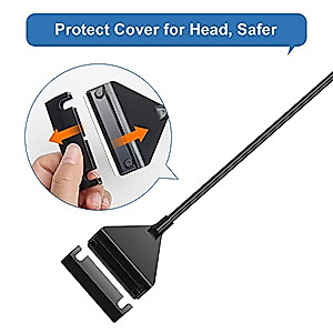 Luxiv Stainless Steel Algae Scraper Black, Aquarium Glass Cleaner Tools 25.6 Inches Fish Tank Scraper Cleaner Handheld Scraper for Aquarium Tank