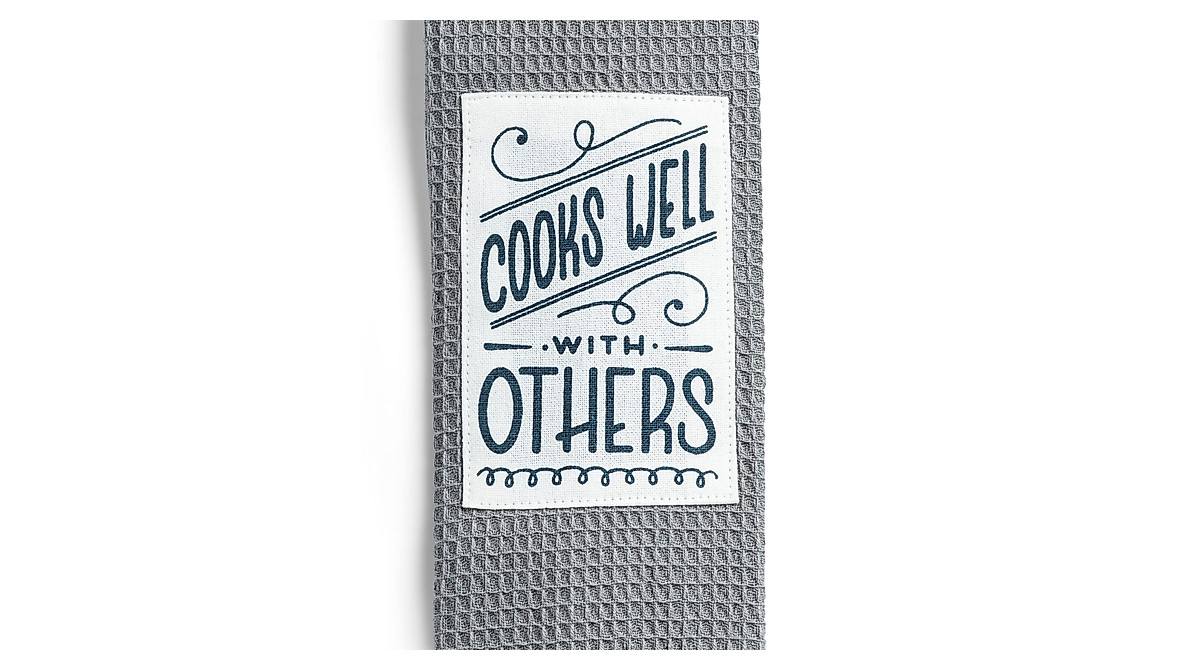 DEMDACO Cooks Well With Others Grey and White 69 inch Cotton Fabric Boa ...