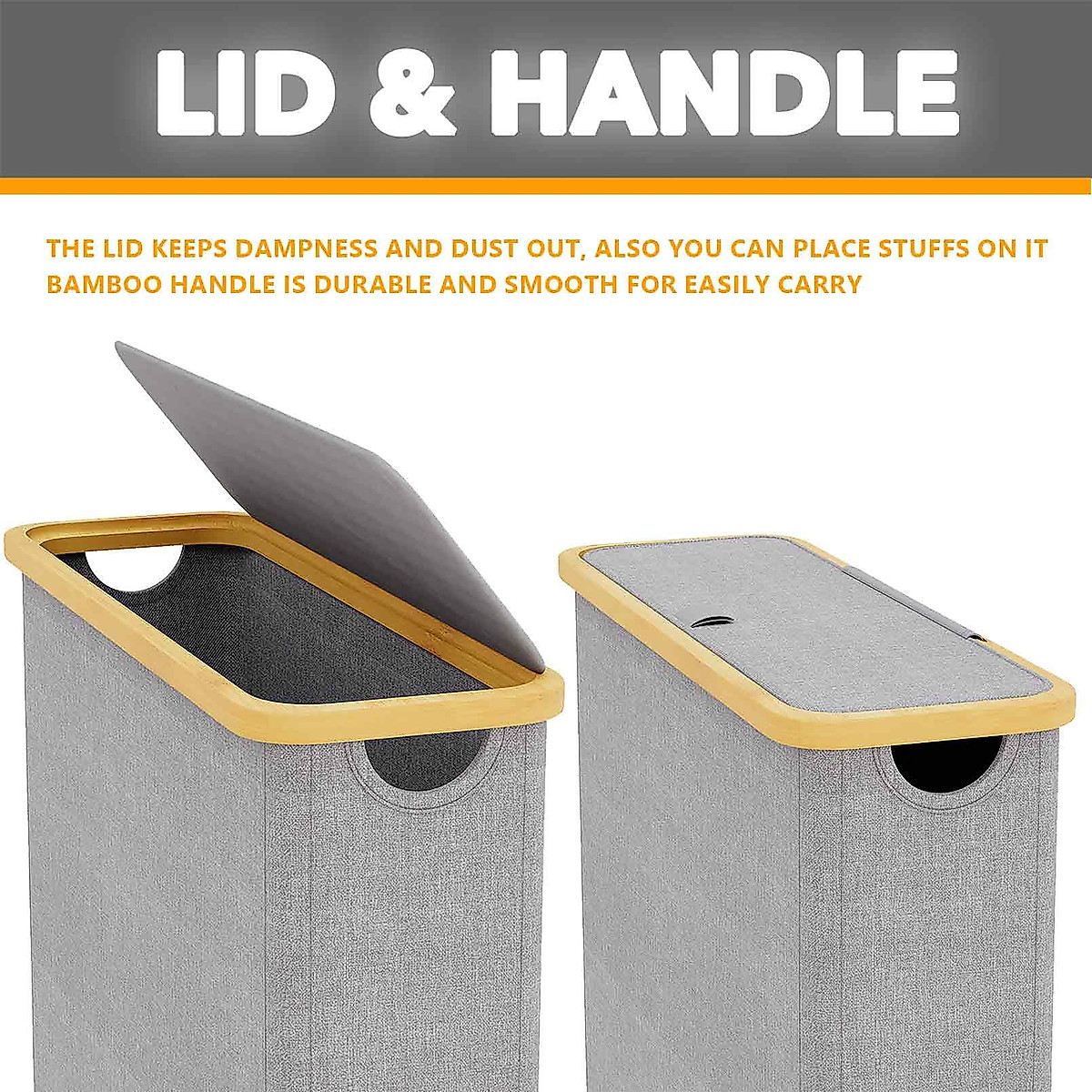 SpaceAid Extra Large Toilet Paper Storage with Lid, Hold up to 24 Regular Rolls or 18 Mega Rolls, Slim Toilet Paper Basket Holder Bin Container, Bathroom Accessories Organizer, Grey