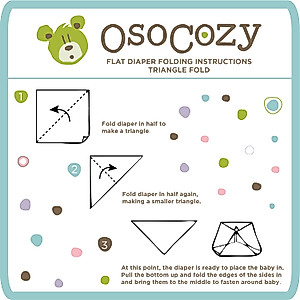 OsoCozy Bleached Birdseye Flat Cloth Diapers (6 Pack) - 27 x 27 Inches, One-Layer Flat Cloth Baby Nappies Made of Soft, Durable 100% Birdseye Weave Cotton…