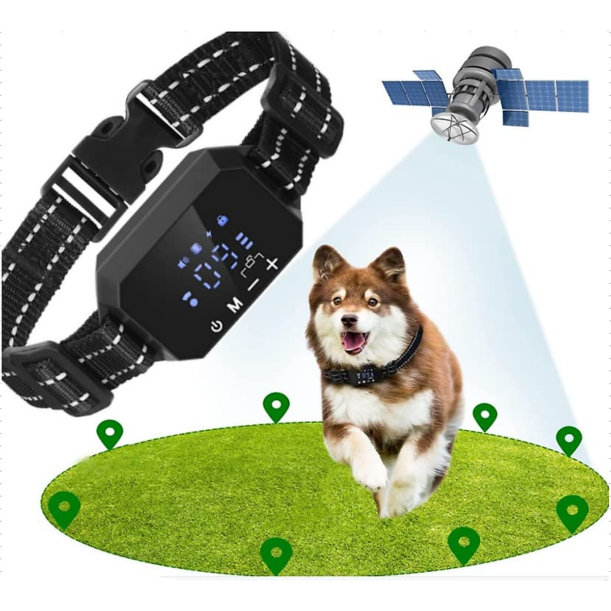 GPS Wireless Dog Fence, 2023 Electric Fence System for Dogs, Portable GPS Wireless Pet Containment System. Large Signal Boundary Range Up to 6560Ft. Adjustable Collar for All Large and Medium Dogs
