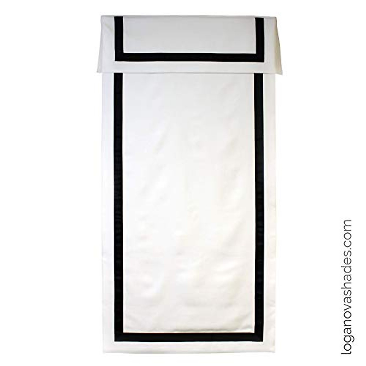 LOGANOVA Faux Linen Roman Shades With Valance For Large & Small Windows, and French Doors. Custom Made. Optional Blackout Lining Blocks 99.9% Of Light. Cordless Motorized Or Chain Mechanism.