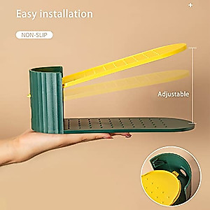 Shoe Racks ZXK Shoe Slots Organizer Adjustable Shoe Stacker Space Saver Double Layer Holder for Closet Organization (15-Pack)