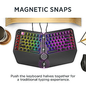 Cloud Nine ErgoTKL Ergonomic Tenkeyless Mechanical Keyboard for PC – Kailh White – TKL RGB Backlit Ergo Split Key Board