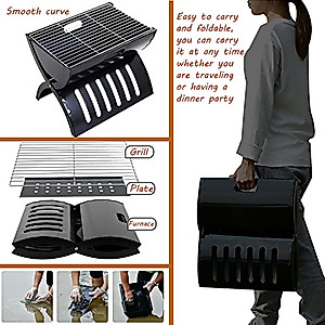 SRHMYWBW BBQ Grill Charcoal Barbecue Grill 2.2kg/4.85lb Folding Portable Grill for 3-5 Persons Barbecue Desk Smoker Outdoor Camping Party Garden Picnic Travel Black