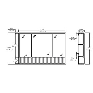 Fine Fixtures Venezian 45" Medicine Cabinet Black