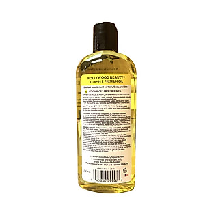 Hollywood Beauty Vitamin E Hair & Skin Oil, 8 oz - Prevents Dryness, Stimulates Healthy Hair Growth, Repairs Damaged Skin, Anti-Aging