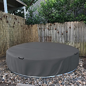 Bitubi 8 Ft Steel Round Stock Tank Pool Cover,Upgraded to Full Coverage to Prevent Rust and Aging(Grey)