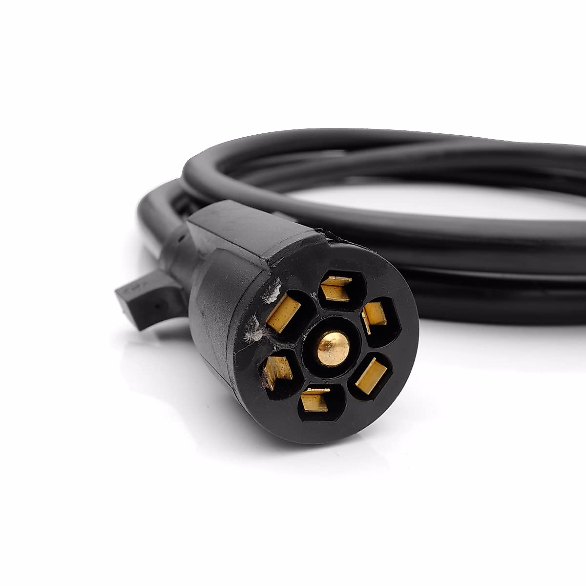 High Soar 8 ft Heavy Duty 7 Way Plug Inline Trailer Cord Trailer Connector Cable Wiring Harness Weatherproof Corrosion Resistant for Campers Caravans RV Food Vans