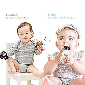 Baby Toy Rattle 8 Pcs with Storage Box Shaking Bell and Grabing Sensory Teething Spining Toy for Baby Infant, Toddlers, Boys and Girls 0-3 Years Old