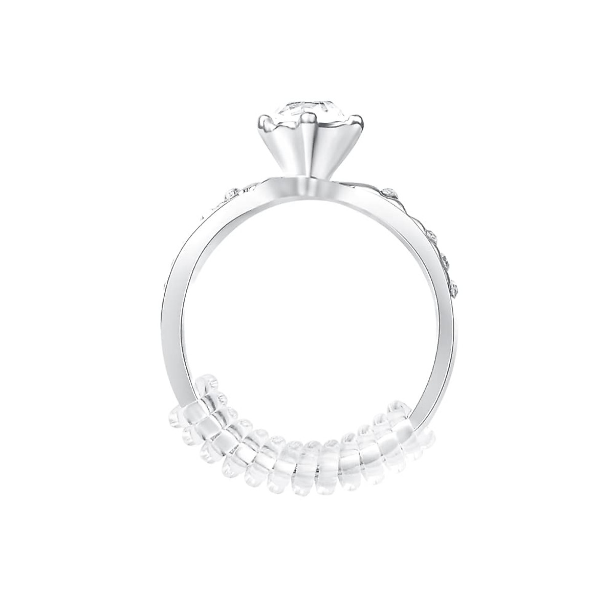 Yiteshi 46PCS Invisible Ring Sizer Adjuster for Loose Rings, Ring Guards Resizer for Men and Women, Spiral Ring Spacer Jewelry Tightener Fit Wide Rings