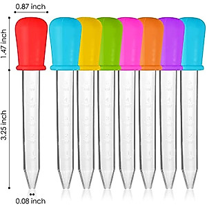 COLIBROX Liquid Dropper - Silicone Droppers for Kids - Pipette Kids - 5 ML Pipettes Plastic Droppers - Candy Dropper - Water Droppers for Kids - Preschool Droppers - Food Grade Pipettes