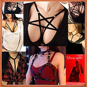 LIVE4COOL Women Harness Elastic Cupless Cage Bra Sexy Lingerie for Women Adjustable Hollow Out Crop Top Exotic Strap Belt Black