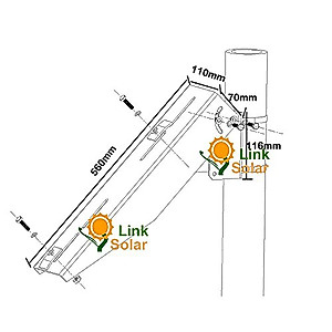 Solar Panel Pole Mount Kit Single Arm Pole-Wall Mounting Brackets Support Solar Panels from 5W to 50W