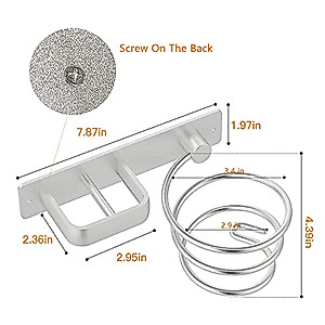 Generic Hair Dryer Tools Holder Wall Mount, Bathroom & Bedroom Hair Care Styling Tools Organizer Hanger for Zinc Alloy, Curling Wand, Hair Straightener(Silver), Without Hooks