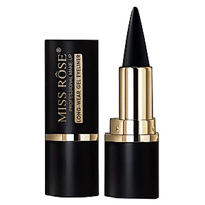 Miss Rose M Black Gel Eyeliner,Cream Eyeliner Tool Smudge Proof Eyeliner Pencil,Matte Black Eye-liner Pencil Tattoo Eyeliner Pen, Eyeliner Gel Stick Makeup Eye-liners for Women Girls (Black)