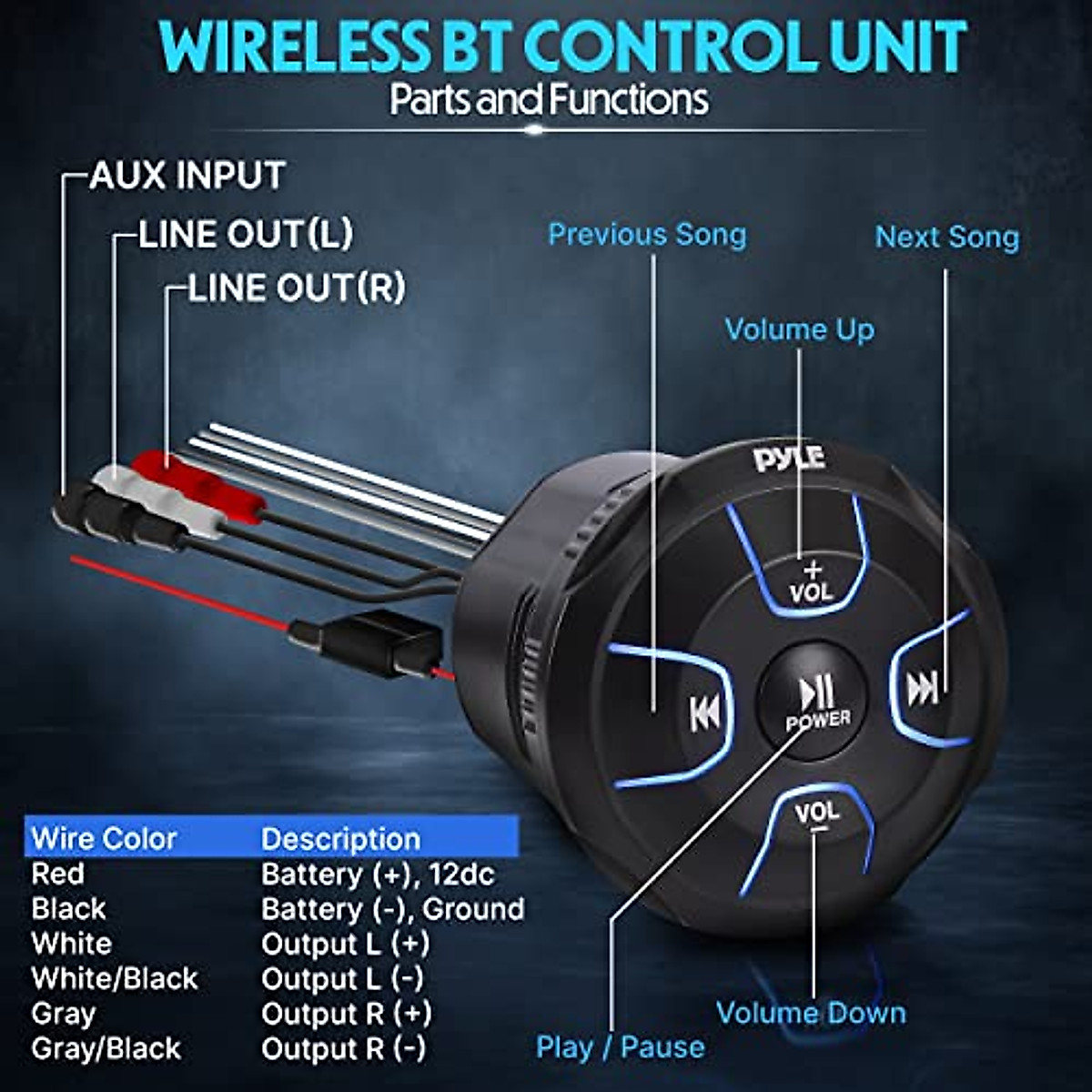 Pyle 2-Way Dual Bluetooth Off-Road Speakers - 4 Inch 800W Marine Waterproof Wakeboard, Full Range Outdoor for ATV, Snow Mobile UTV, Quad, Jeep, Boat PLUTV46BTA, Black