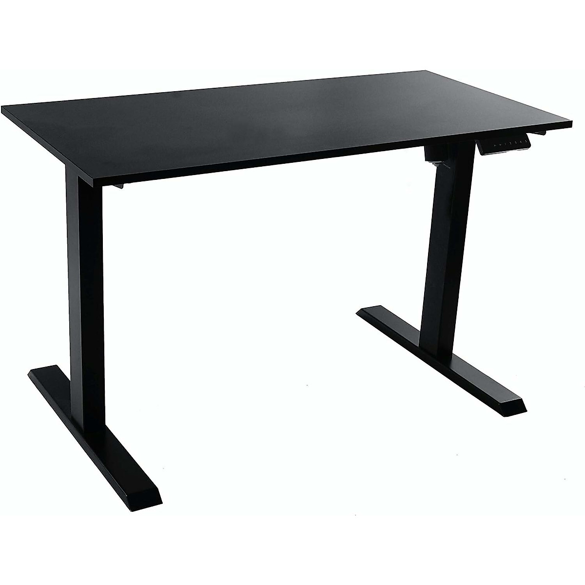 TechOrbits Electric Standing Desk Tabletop - 47 Inch Motorized Workstation Two Leg Frame Stand Up Desk with Memory Settings and Telescopic Sit-Stand Height Adjustment Black