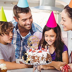 33 PCS Mini Ball Cake Topper Cupcake Insert Acrylic Cake Topper Artificial Dried Flowers Cake Decorations for Anniversary Graduation Birthday Party Baby Shower (Black, Gold)