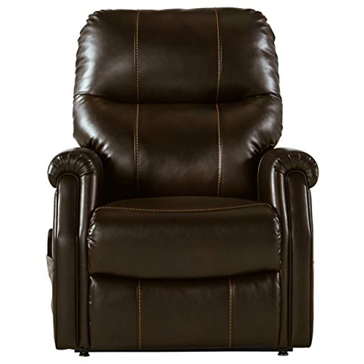Signature Design by Ashley Markridge Faux Leather Modern Electric Power Lift Recliner for Elderly, Brown
