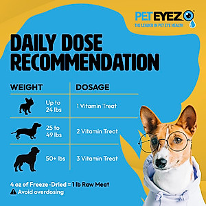 PetEyez Vitamin Tear Stain Remover Vitamin Treats for Dogs - Support Eye Health & Reduce Itching & Tear Stain Buildup - 100% Natural Dog Treats w/Superfoods & Antioxidants - Whitefish Flavor - 1oz