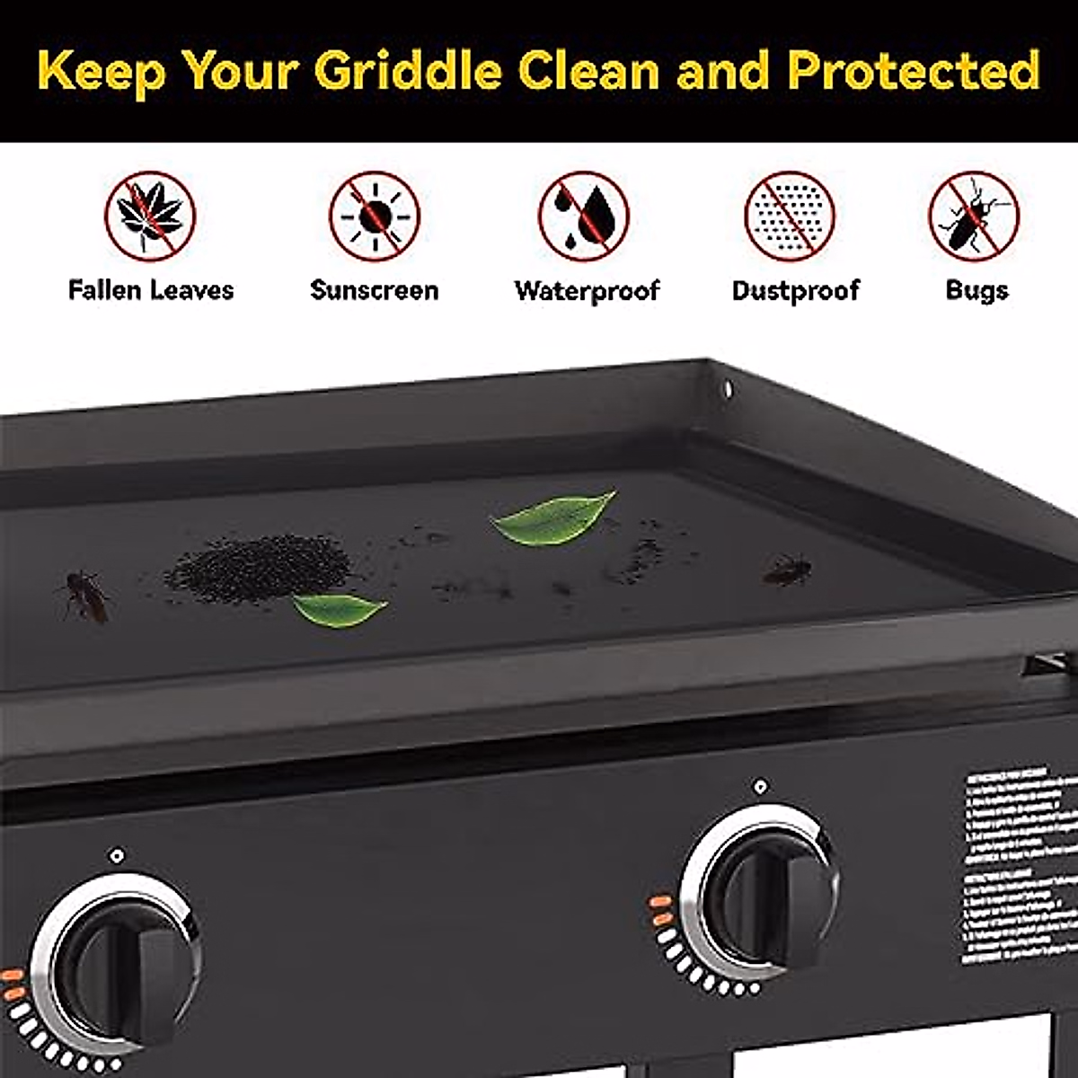 Ezebesta Silicone Griddle Mat for Blackstone 28 Inch Griddle，Protective Cover Mats Blackstone Griddle Top，Covers for Blackstone Protector Outdoor-Black