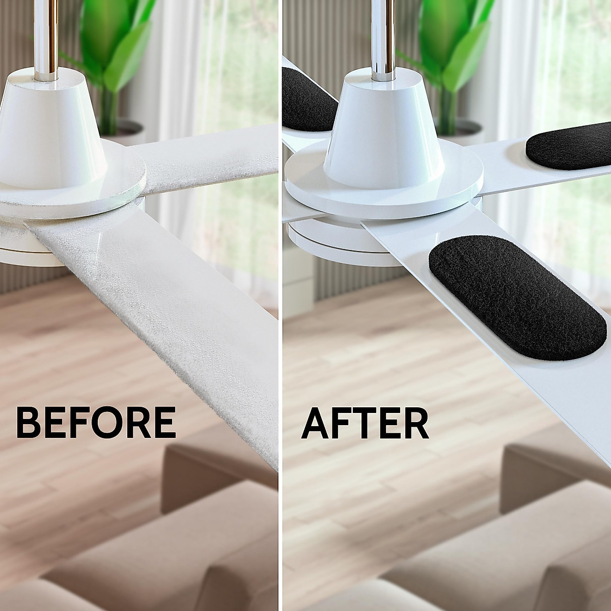 Veloxe Ceiling Fan Filters for Blades | 6-Pack Set Air Filters with Activated Charcoal | Odor Eliminator & Air Purifiers for Common Household Contaminants | Unscented Carbon Air Filters