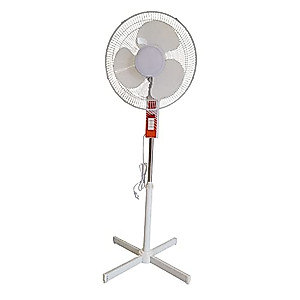 White 16" High Velocity Fan 3-Speed Oscillating Standing Floor Adjustable Height - New Modern Design