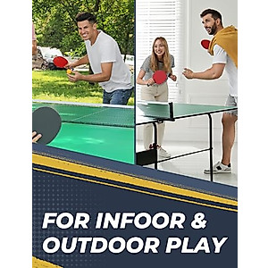 Glymnis Ping Pong Paddles Set of 4 Table Tennis Rackets with 8 Balls, Storage Case for Indoor Outdoor Table Tennis Paddle Game Accessories