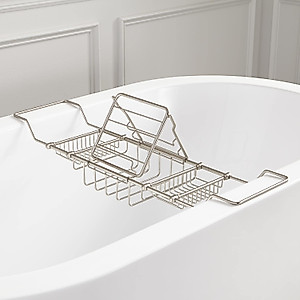 Signature Hardware 902478-R Nottingham Brass Tub Caddy with Reading Rack