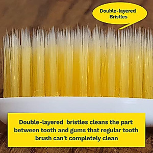 cladent Gold Nano Toothbrush Soft Toothbrushes for Adults, Double Layered Soft Bristle Toothbrush,BPA Free,Travel Toothbrush,Toothbrush Bulk,4 Colors,6 Count (6 Count)