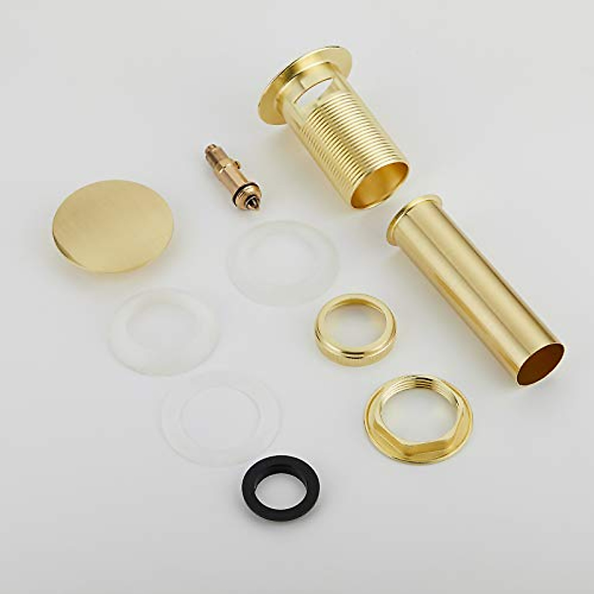 ESFORT Bathroom Sink Drain Stopper, Pop Up Drain Vessel Sink Assembly with Overflow, Brushed Gold
