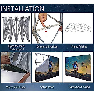 JUST 4 SIGNS Portable Backdrop Booth Frame 8'x10' Pop Up Display Stand Aluminum Tension Fabric Trade Show Exhibit Display Booth Frame Stand Banner Show Frame (Stand ONLY) (Frame 8'x10')