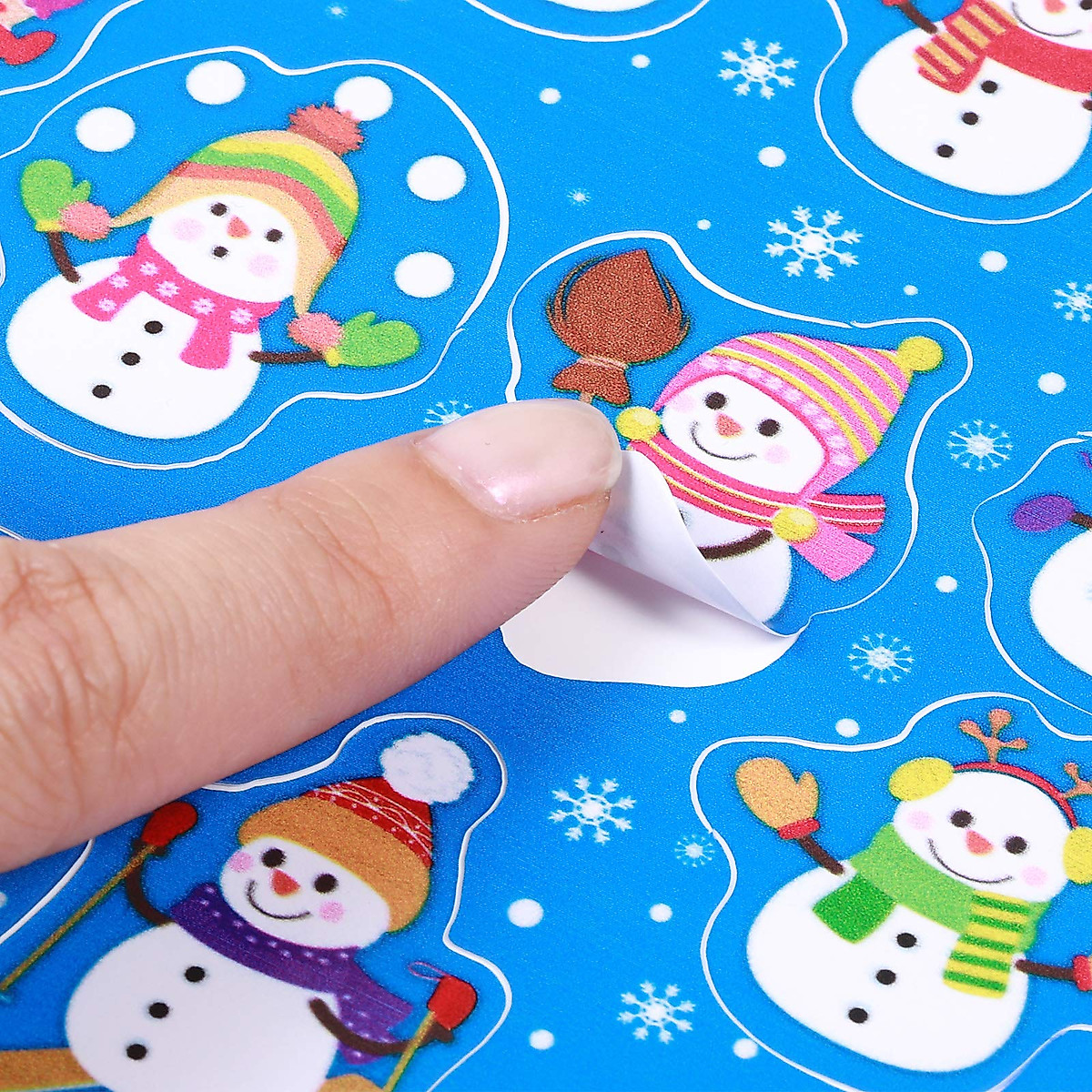 Zonon 112 Pieces Snowman Stickers Winter Snowflake Snowman Holiday Stickers for Teachers Kids Classroom Party Favor, 14 Styles