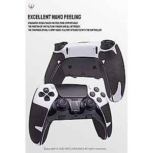 Hotline Games 2.0 Plus Controller Grip Compatible with PS5 DualSense Edge Controllers Grips Tape, Textured Soft Skin Kit, Anti-Slip, Sweat-Absorbent, Easy to Apply (for Handle Grips)