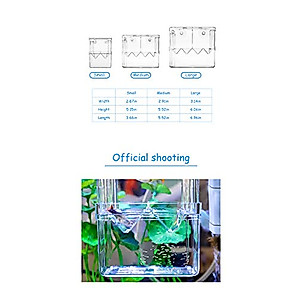 Fortune-star Fish Breeding Box Aquarium Fish Tank Hatchery Incubator Breeder Box Fish Breeding Tanks Acrylic White Breeder Isolation Divider Hatching Boxes with Suction Cups