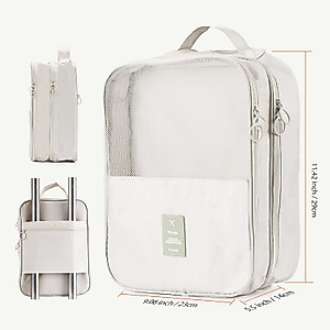 Travel Shoe Bag Holds 3 Pair of Shoes, Hezelf Shoe Storage Pouch for Travel and Daily Use, Travel Suitcase Shoe Organizer, Waterproof
