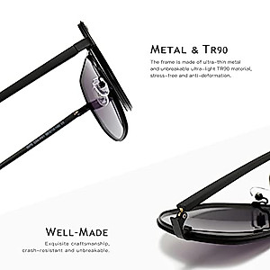 SUNGAIT Aviator Sunglasses for Men and Women, Polarized Trendy Square Sun Glasses Retro Pilot Shades UV Protection