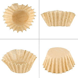 Natural Unbleached Brown Biodegradable Extra Large Coffee Filters 10, 12, 13, 14, 15 Cup Basket for Commercial, Home Coffee Maker Extra High Extra Wide, Anti ground, 9.75" Flattened Diameter (100 Pcs)