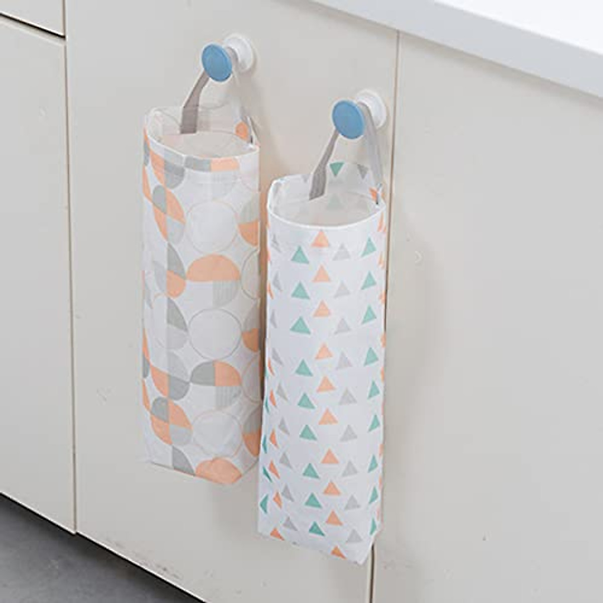 AKAZA 2Pcs Plastic Bag Holder Waterproof Wall Mount Grocery Bag Dispenser Garbage Bag Organizer Plastic Bag Holder and Dispenser