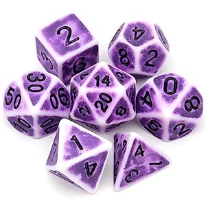Haxtec Ancient DND Dice Set 7PCS Purple Polyhedral Dice for Dungeons and Dragons Pathfinder RPG