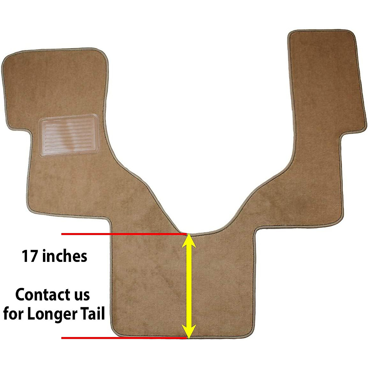 Auto Mat Store One-Piece Front Carpet Floor Mat with Serge Edges and Heel Pad Compatible with Ford E-Series/Econoline Vans (Beige/Tan)