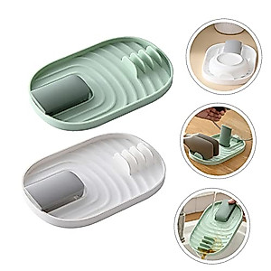 Tofficu 2pcs Storage Rack Cutting Board Holder Stand Shelf Brackets Cutting Board Storage Rack Pan Lid Shelf Utensil Reset Grill Utensil Pot Lid Stands Pot Cover Rack Ladle Holder Pp Spoon