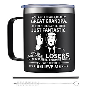 Ouraqto Grandpa Funny Mug 14oz Great Grandpa Gifts-Grandpa Mug Fathers Day Christmas Birthday Presents-World's Best Grandpa