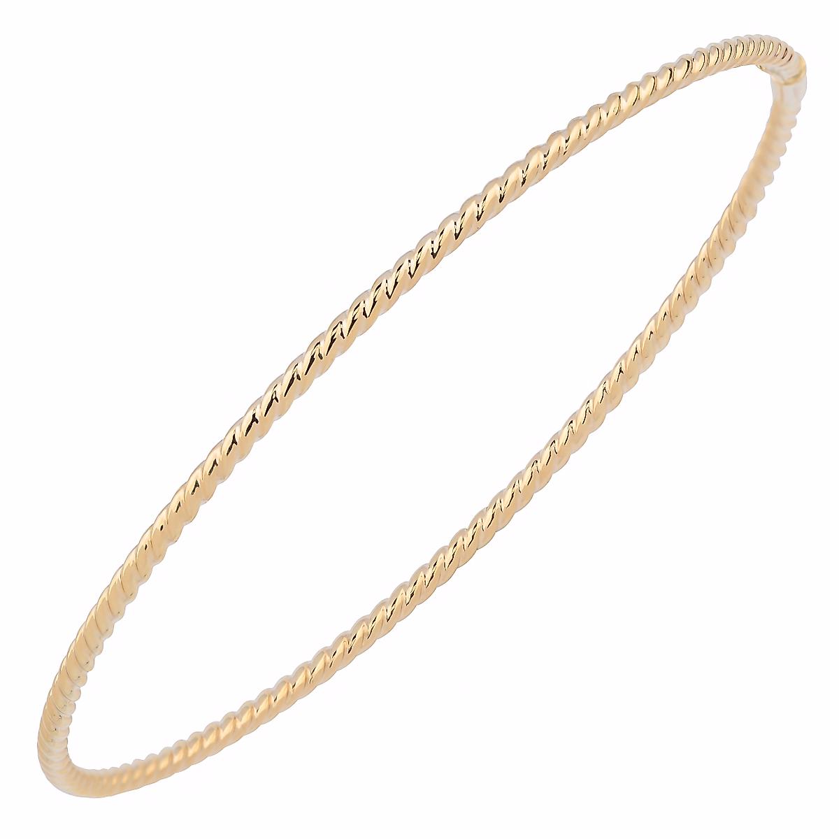 Kooljewelry 10k Yellow Gold 2 mm Twist Design Bangle Bracelet