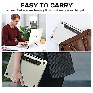 Zupro Portable Laptop Stand,Foldable Adjustable Heights,Invisible Aluminum Lightweight Laptop Keyboard Holder Riser,Ergonomic,Compatible with 10 to17 Inches Notebook Computer.Self-Adhesive.(Silver)